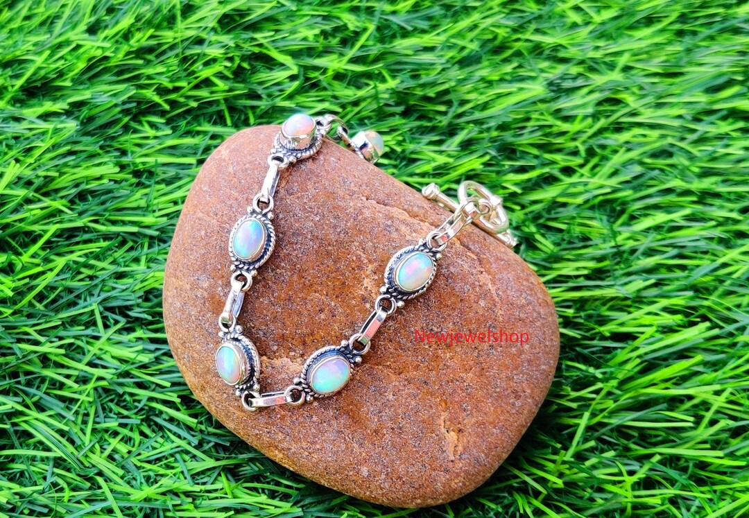 Genuine Opal Bangle, Pure Silver Items, Handmade Jewelry, Oval Shape ...