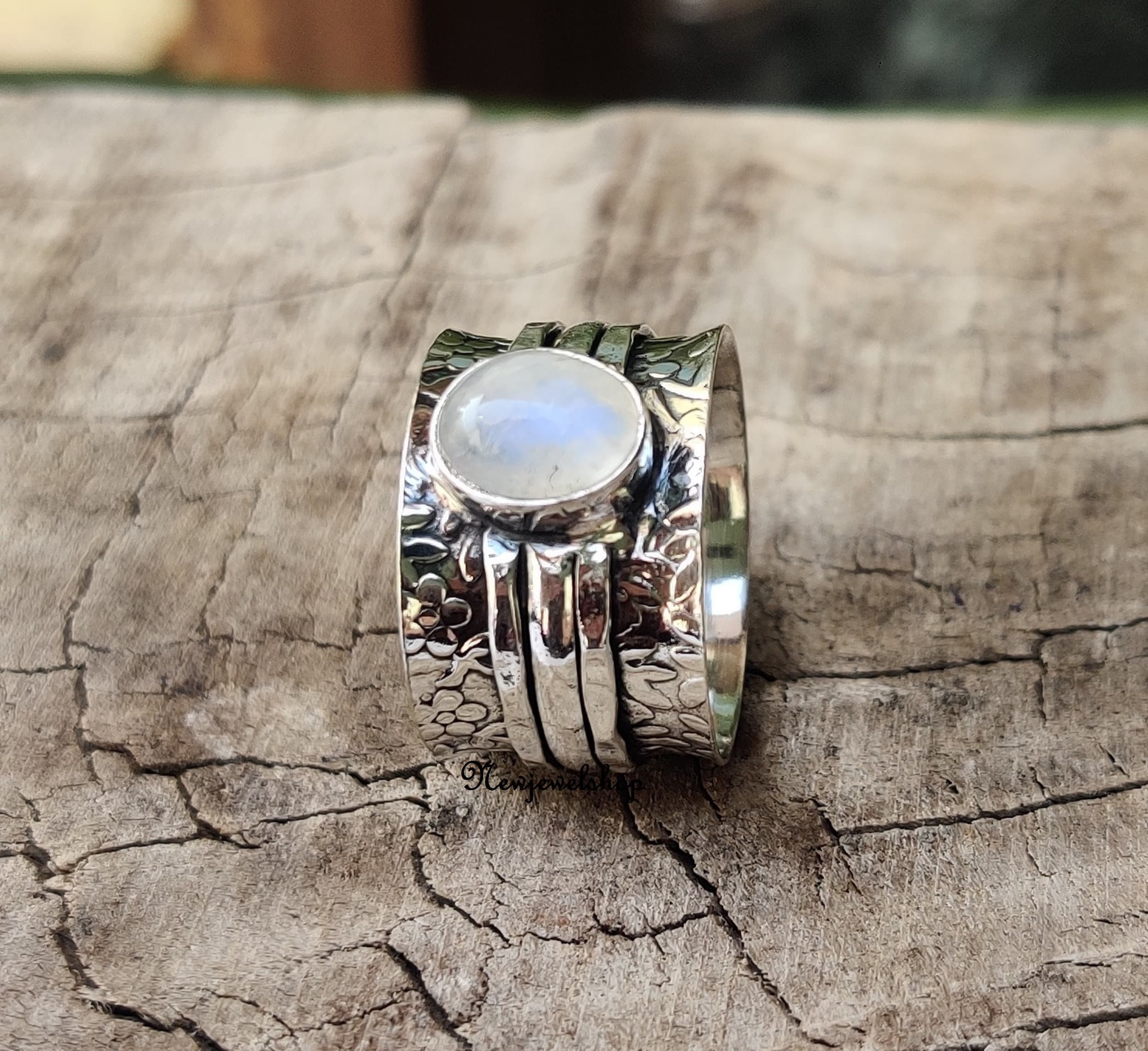 Moonstone Ring Band Ring 925 Silver Ring Gemstone Ring | Etsy