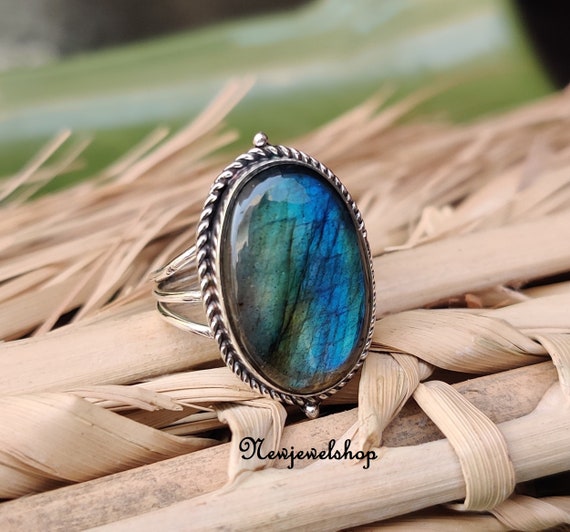 Labradorite Ring 925 Sterling Silver Silver Band Ring | Etsy