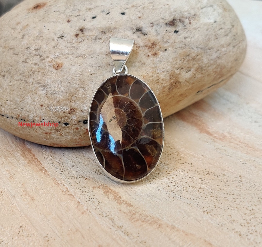 Genuine Ammounite Fossil Stone, Pure Sterling Silver, Astrological ...