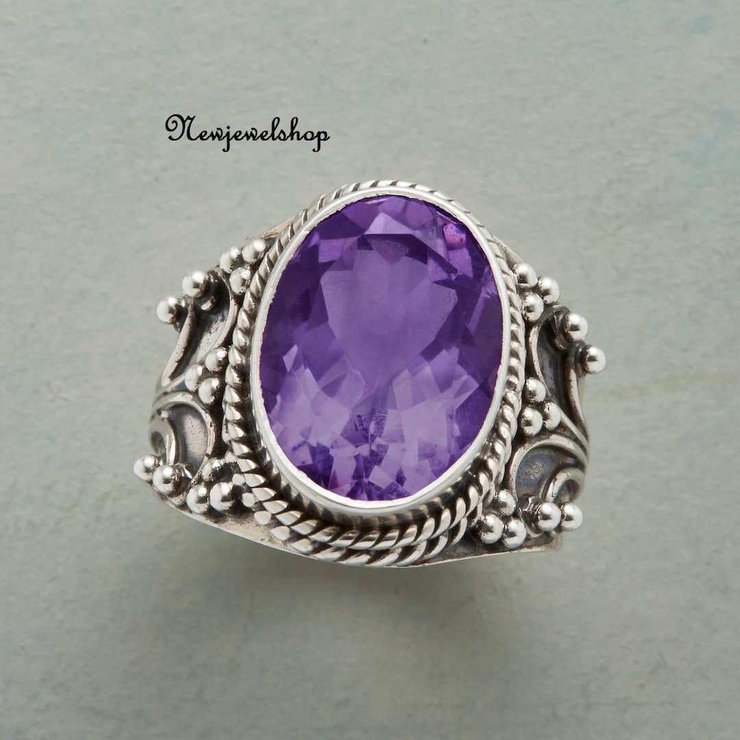 Amethyst Ring, 925 Sterling Silber, Edelstein Ring, Amethyst Schmuck ...