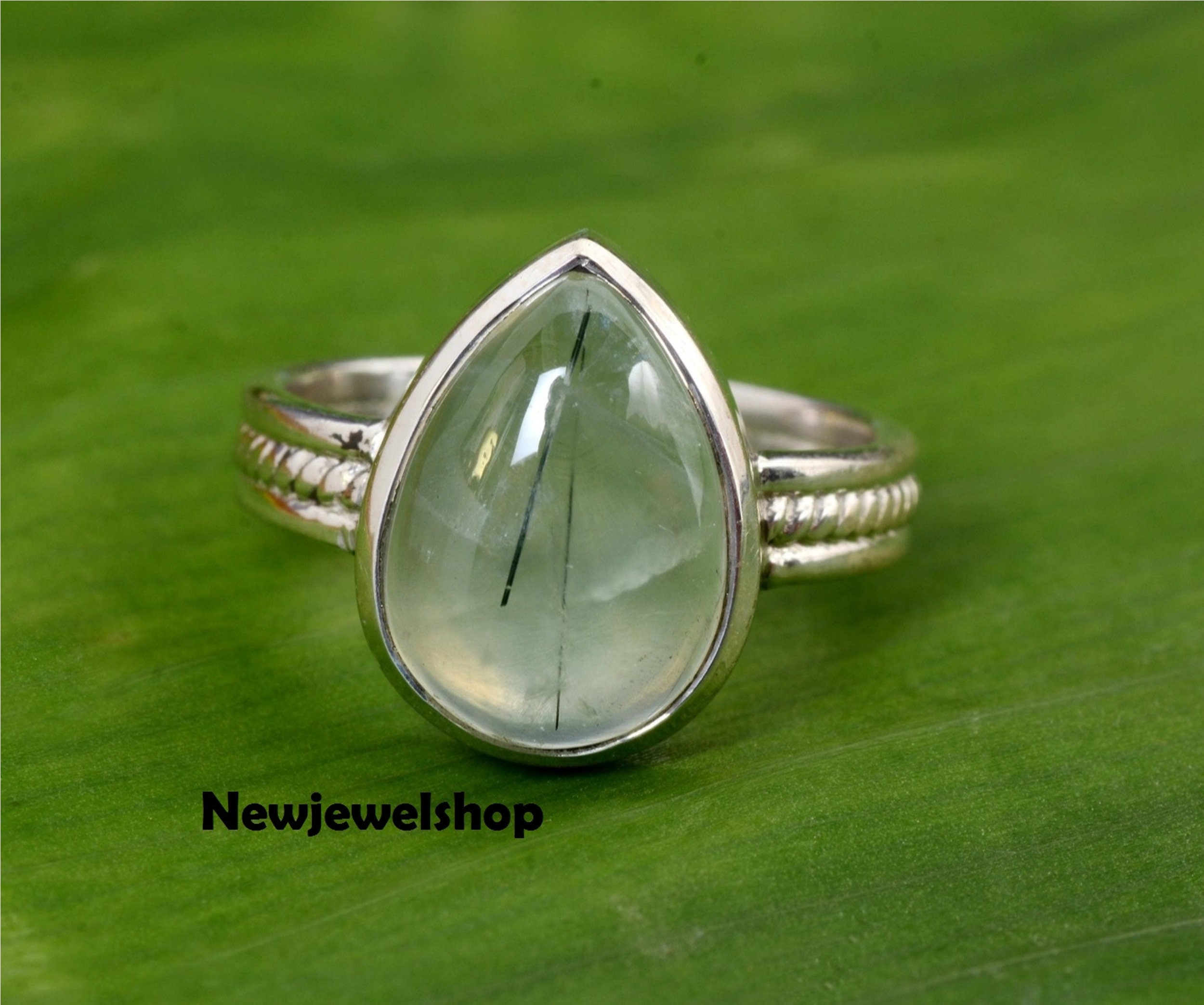 Prehnite Ring Silver Ring for Special One 925 Sterling | Etsy