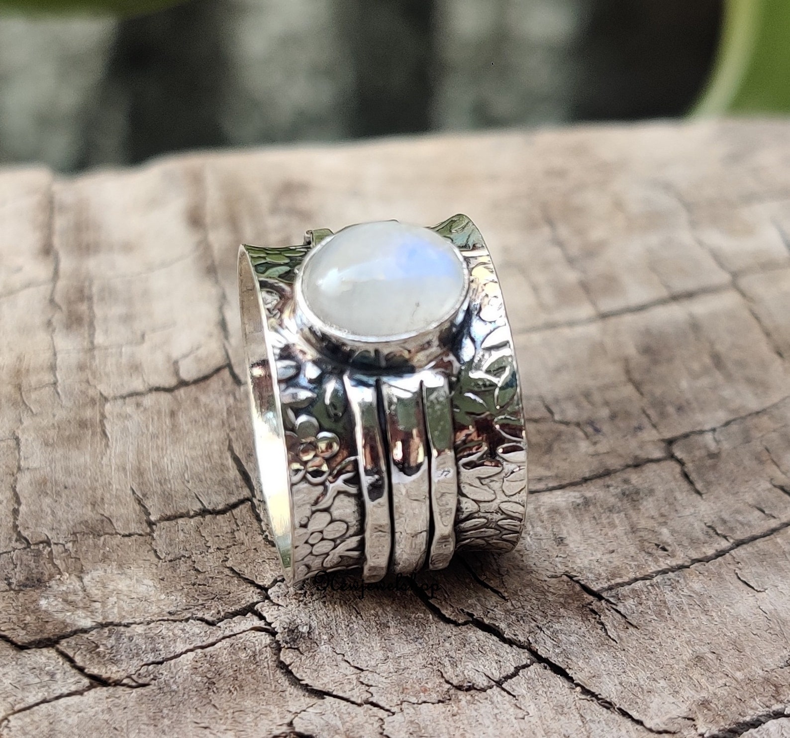 Moonstone Ring Band Ring 925 Silver Ring Gemstone Ring | Etsy