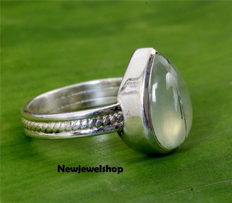 Prehnite Ring Silver Ring for Special One 925 Sterling - Etsy