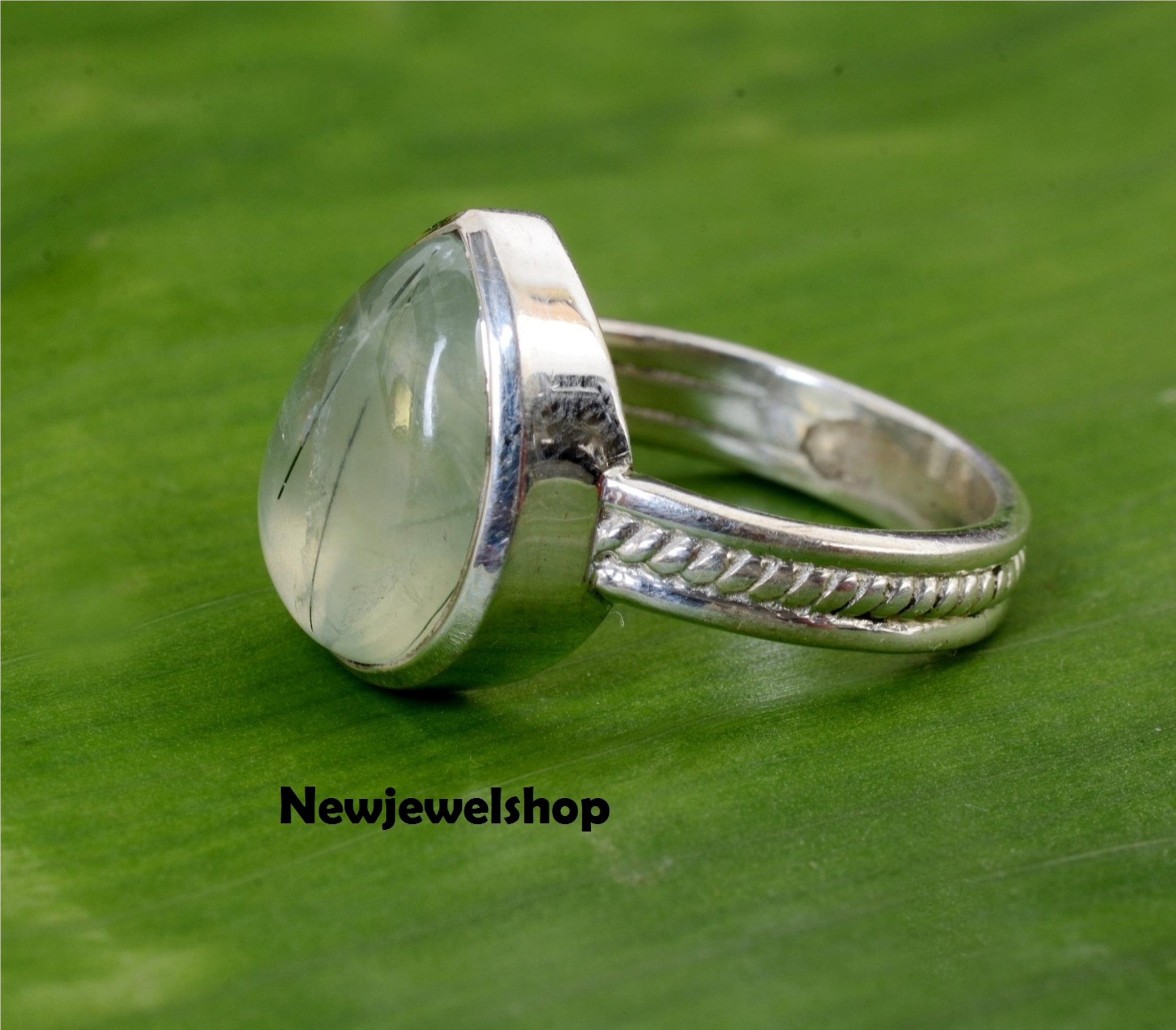 Prehnite Ring Silver Ring for Special One 925 Sterling | Etsy