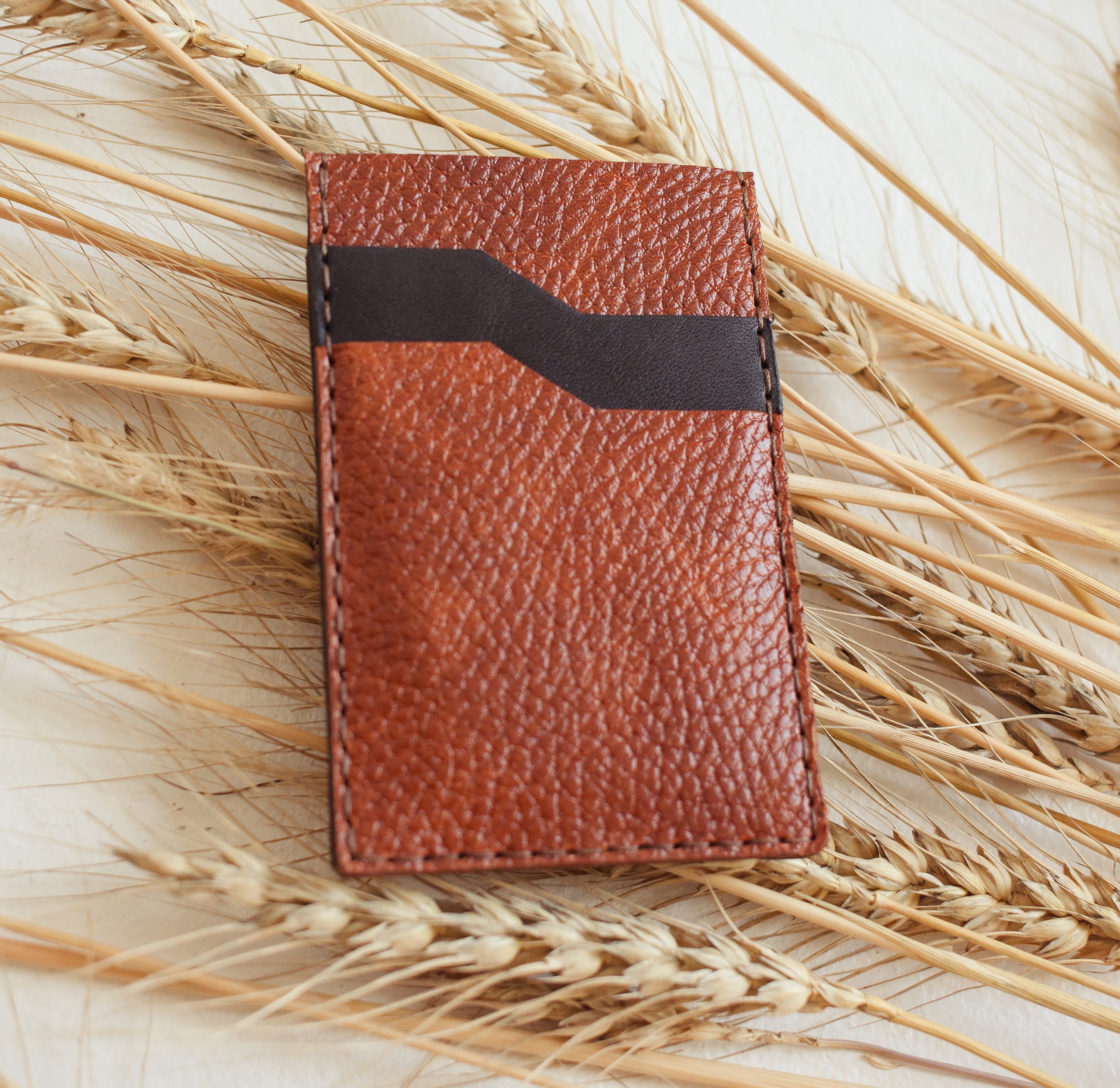 Slim Leather Card Holder Personalized Wallet Minimalist | Etsy