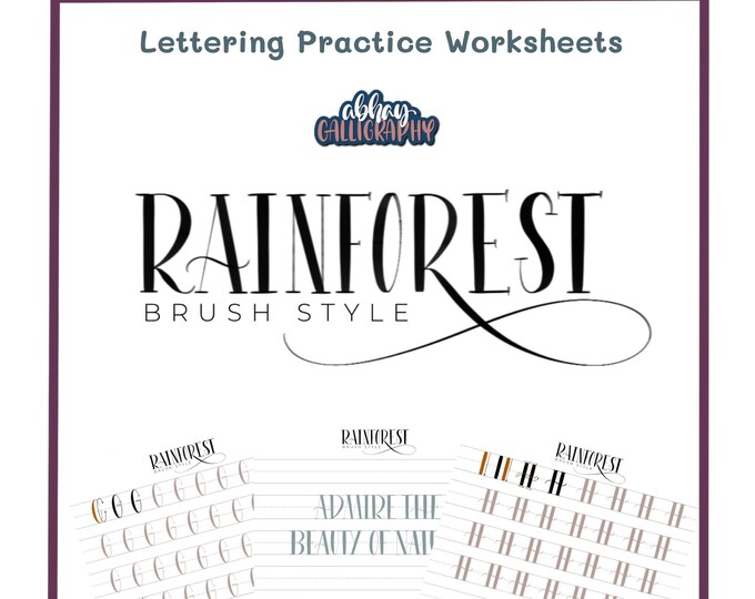 Rainforest Style Handlettering Workbook DIGITAL DOWNLOAD iPad Lettering ...