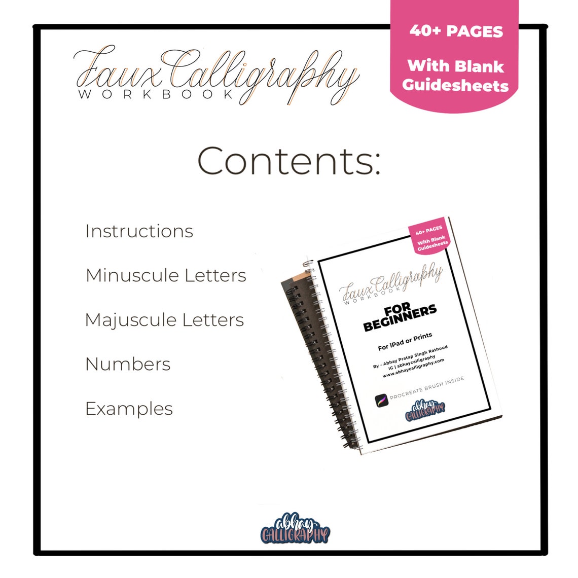 Faux Calligraphy Practice Workbook for BEGINNERS Both for - Etsy