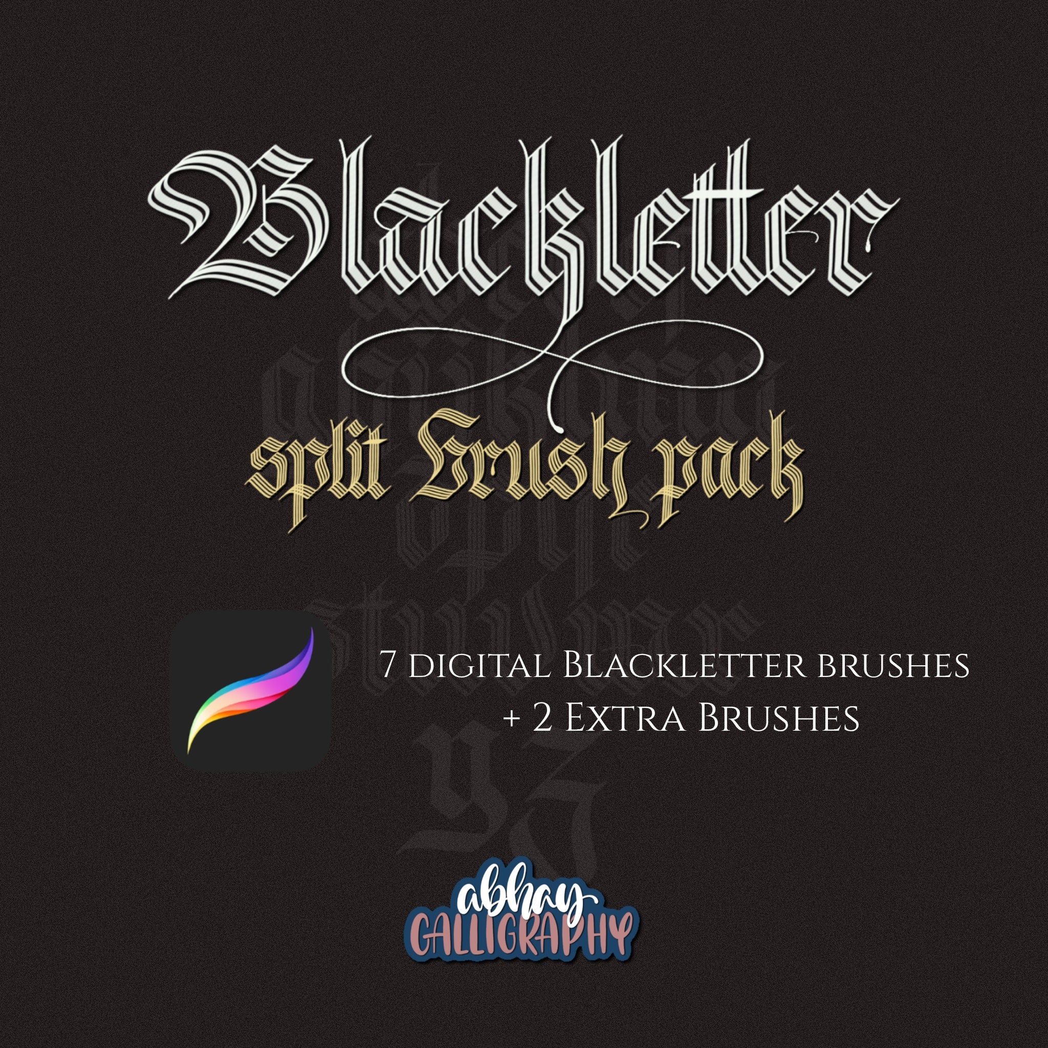 Blackletter/gothic Calligraphy Split Brushes for Procreate - Etsy