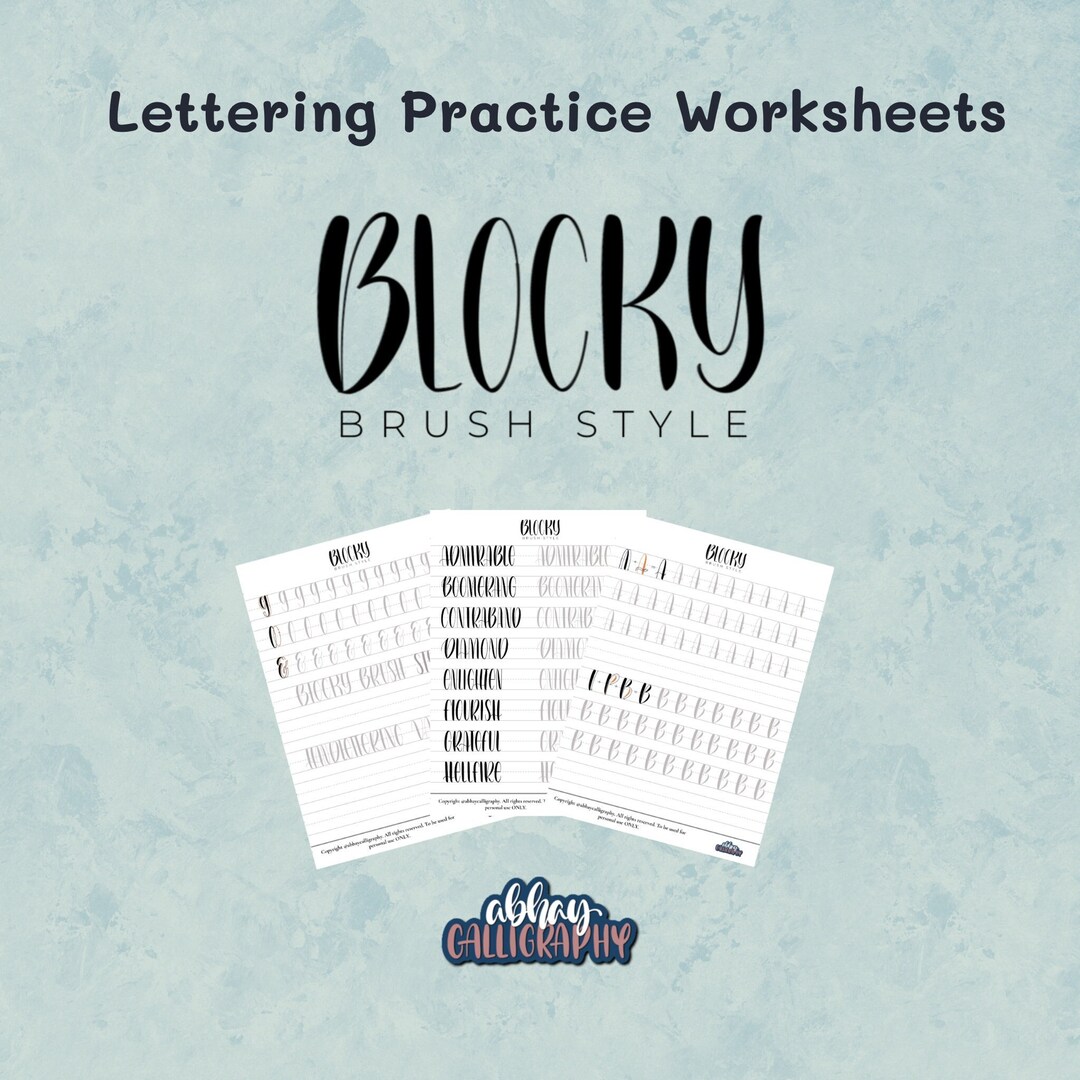 Blocky Handlettering Style Practice Workbook | iPad Lettering | Digital ...