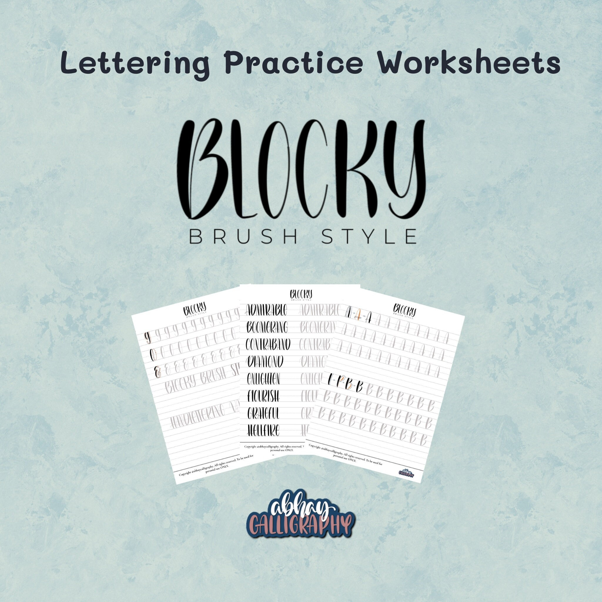 Blocky Handlettering Style Practice Workbook iPad Lettering - Etsy