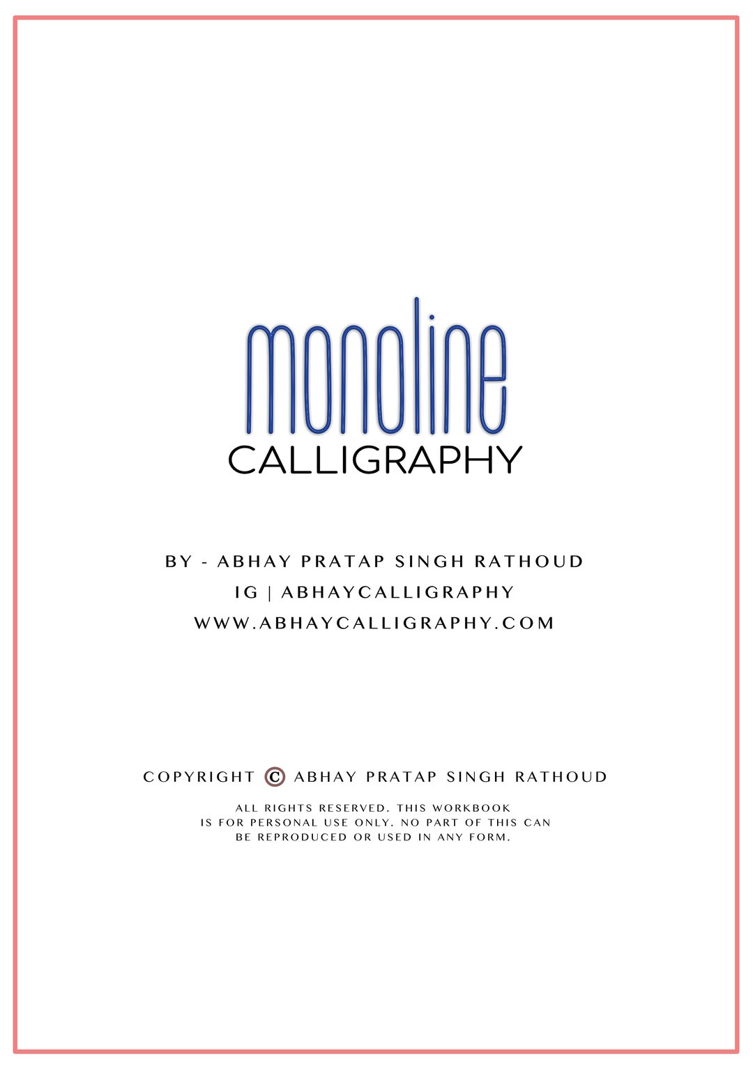 Monoline Calligraphy Workbook - Etsy