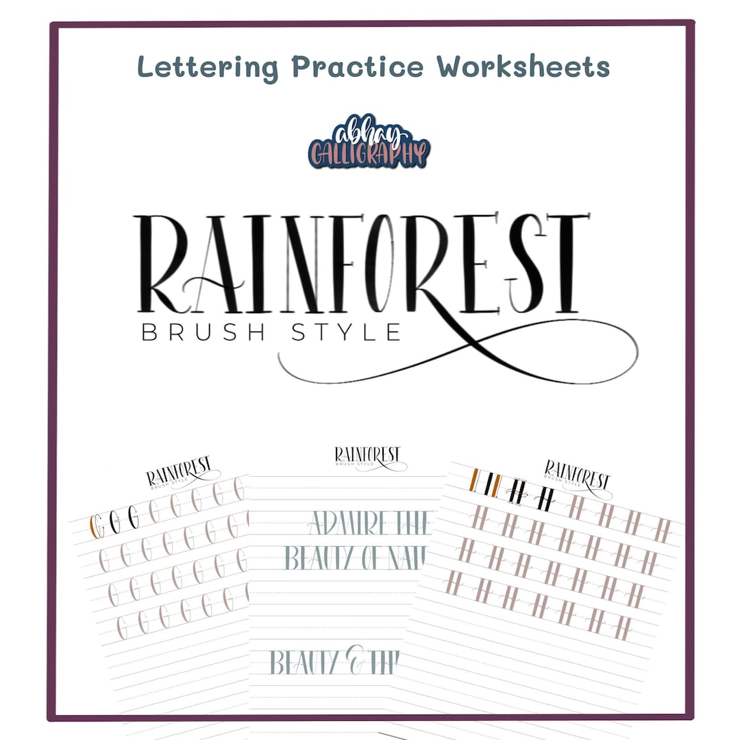 Rainforest Style Handlettering Workbook | DIGITAL DOWNLOAD | iPad ...