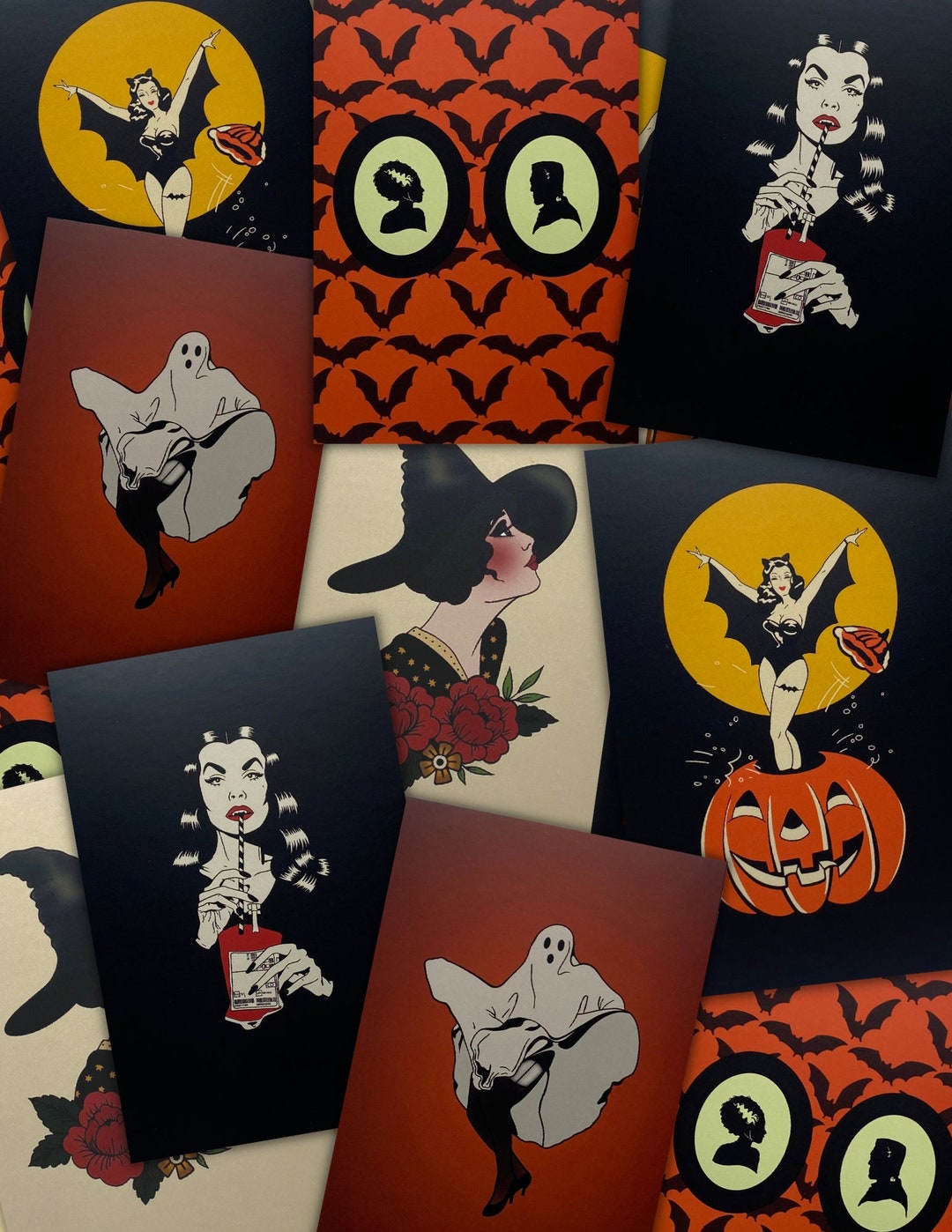 Halloween Post Card Pack - Etsy