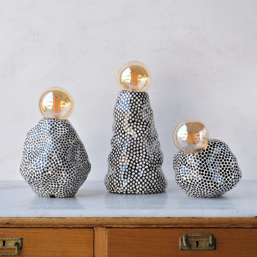 Small Ceramic Table Lamp Unique Stylish Lighting Sculptural - Etsy