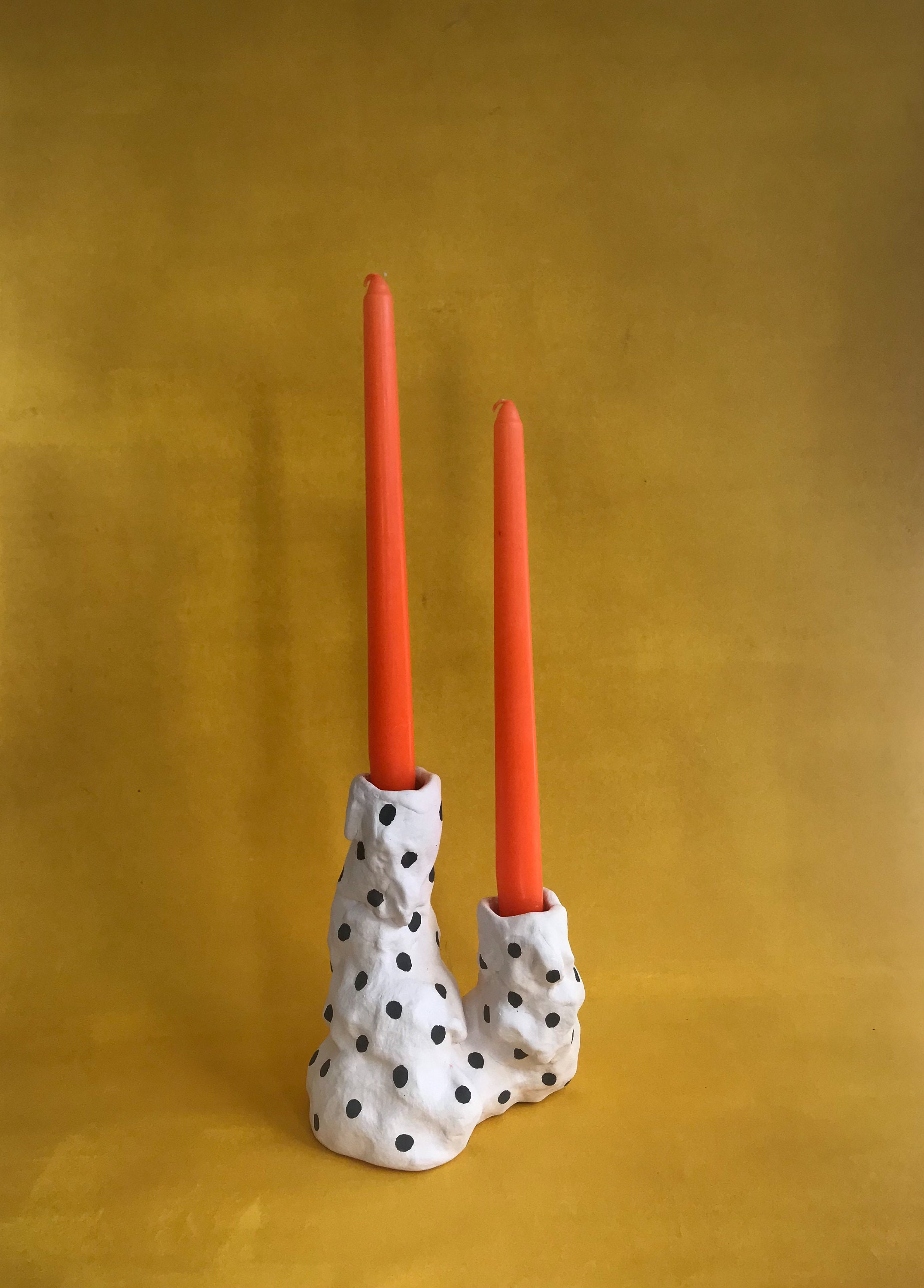 CANDLE STICK HOLDER, Double Candelabra, Handmade Ceramic Candlestick ...