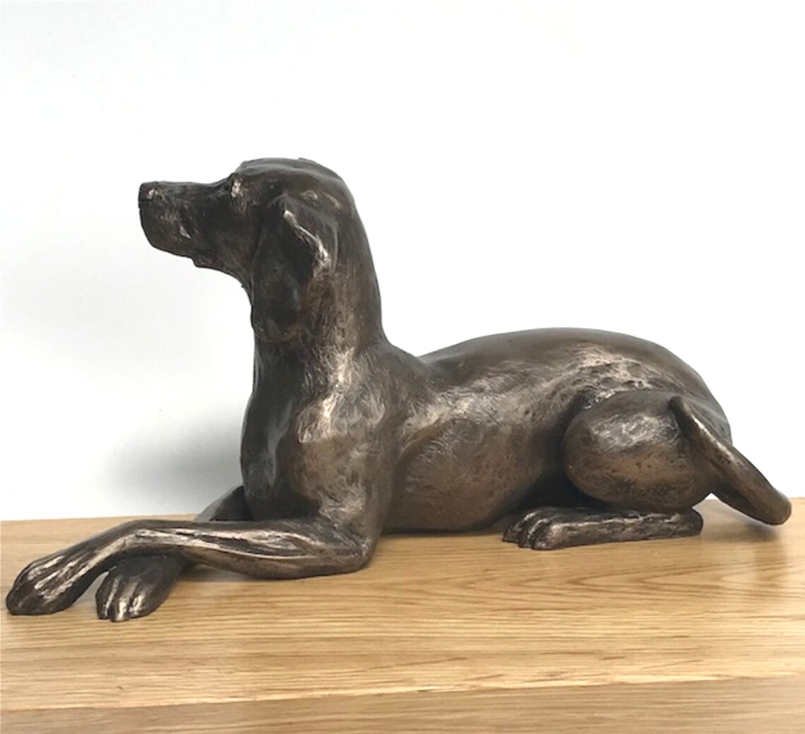 Bronze Laying Weimaraner Figurine by Harriet Glen Heavy - Etsy