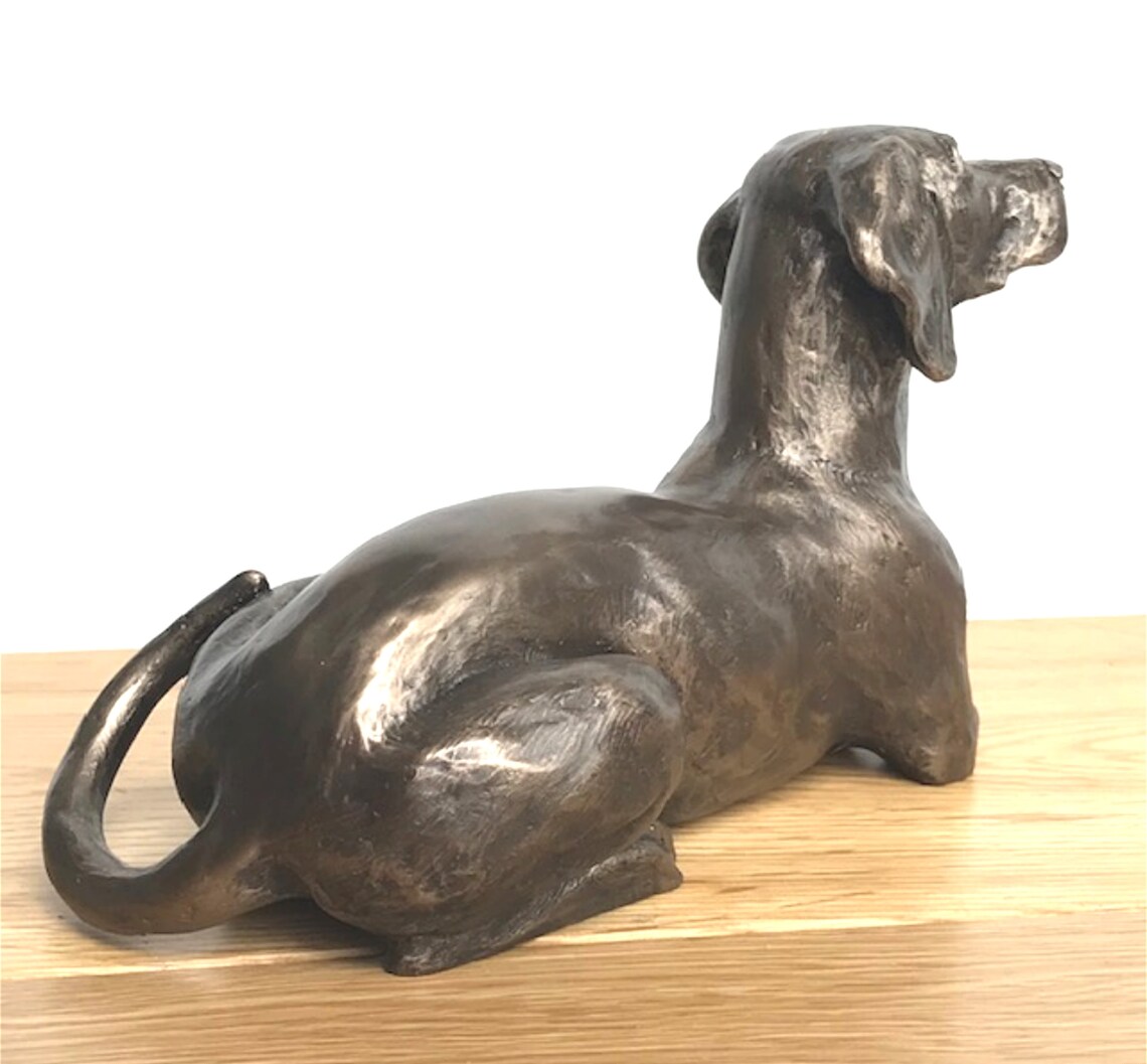Bronze Laying Weimaraner Figurine by Harriet Glen Heavy - Etsy