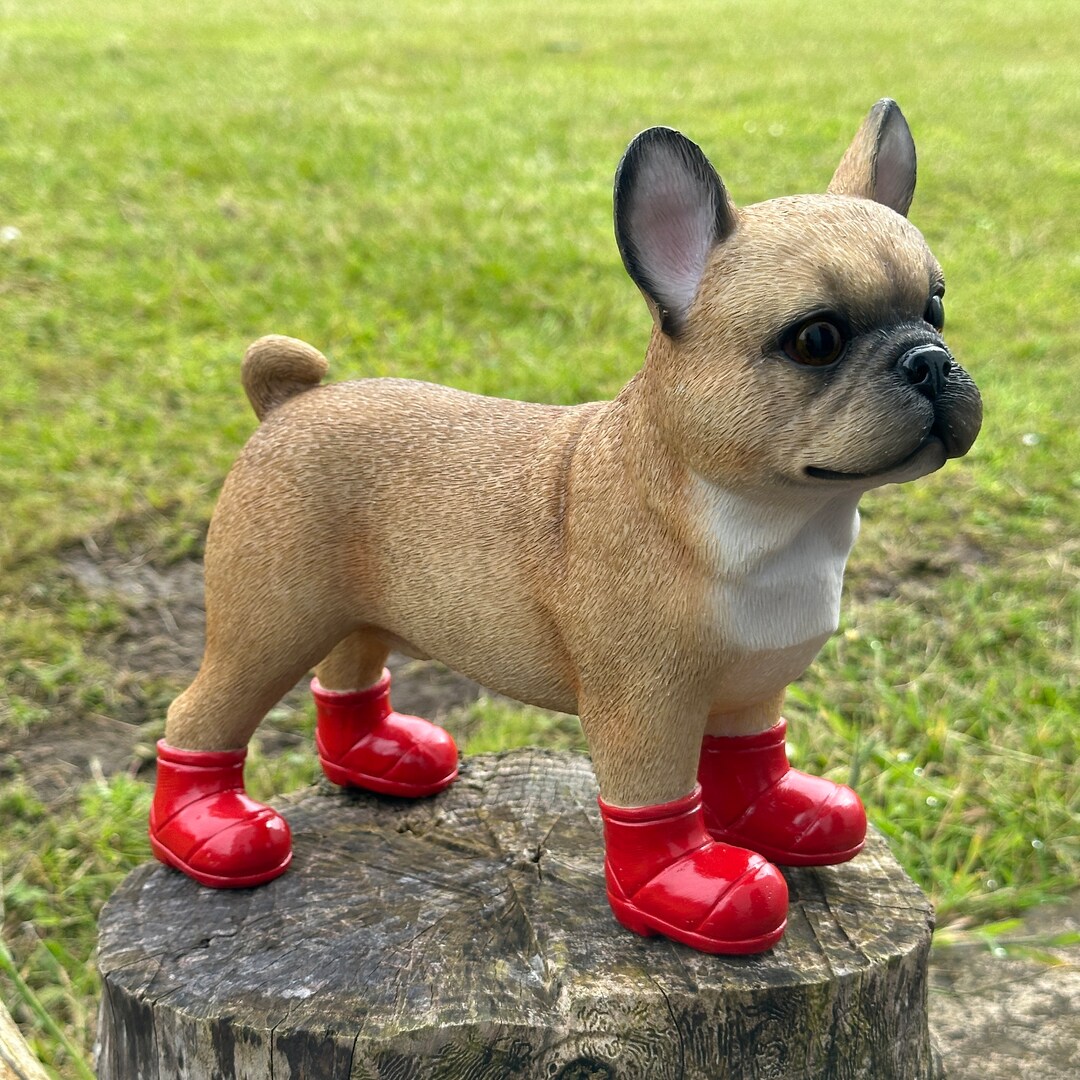 Frenchie in Red Boots Figurine Indoor or Garden Ornament, Great French ...