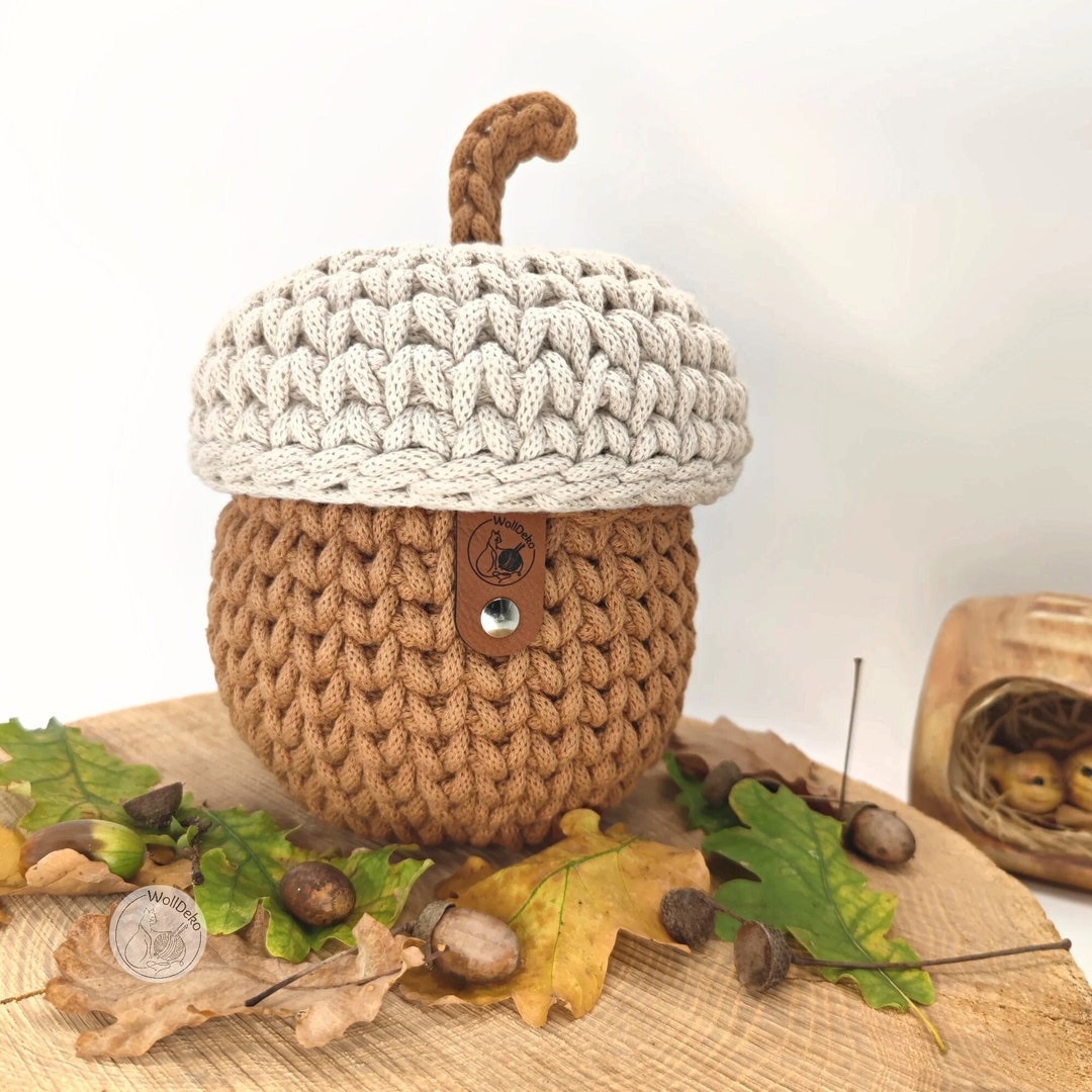Autumnal Basket in Acorn Nut Shape Handmade for Stylish - Etsy