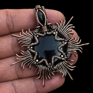 Tourmaline /onex Pendant Copper Pendant. Wire Wrapped Pendant. Handmade ...