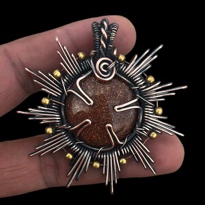 Sunstone Wire Wrapped Pendant. Wire Wrapped Sunstone. Sunburst Wire ...