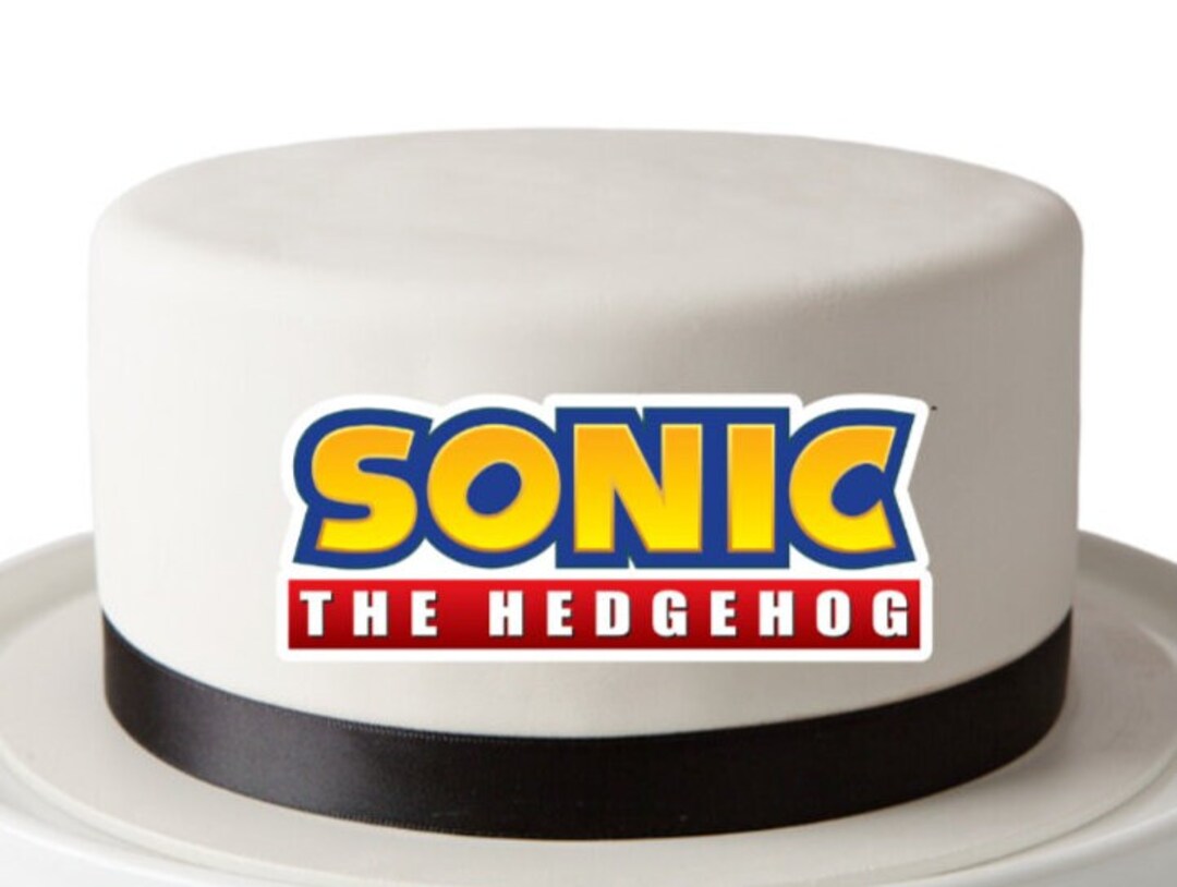Sonic the Hedgehog Logo Edible Icing Image Cake Topper Birthday Party ...