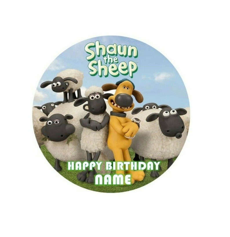 Shaun the Sheep Edible Cake Topper 19cm Round Birthday Party - Etsy ...