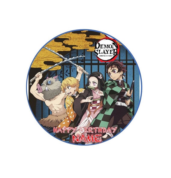 DEMON SLAYER Image Birthday Party Cake Topper 19cm Round - Etsy Australia