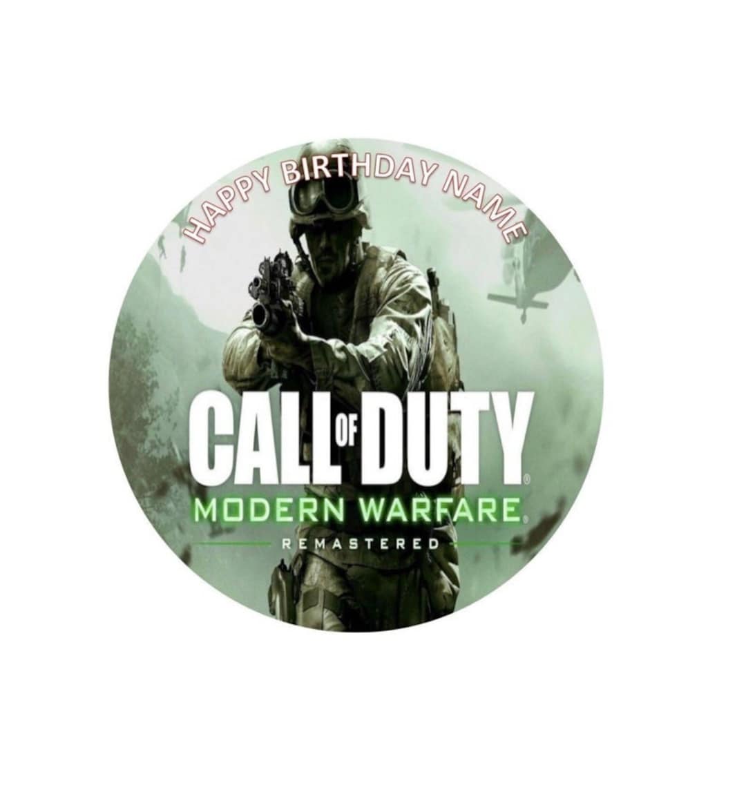 Call of Duty Edible Cake Topper 19cm Round Birthday Party - Etsy