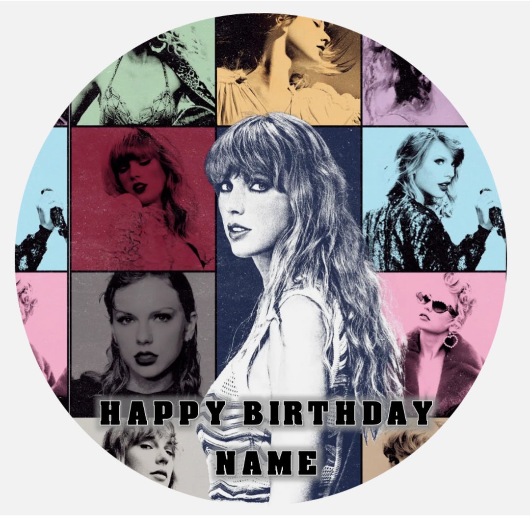 Taylor Swift Edible Cake Topper 19cm Round Birthday Party - Etsy