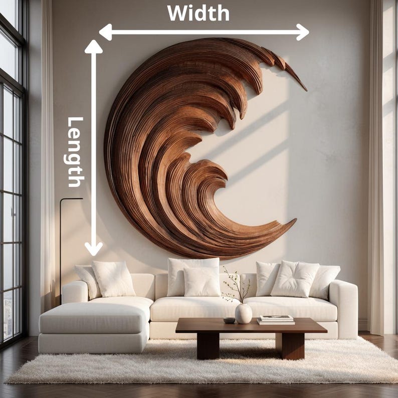 Oversized Carved Wood Wave Wall Art, Modern Ocean Sculpture - Etsy