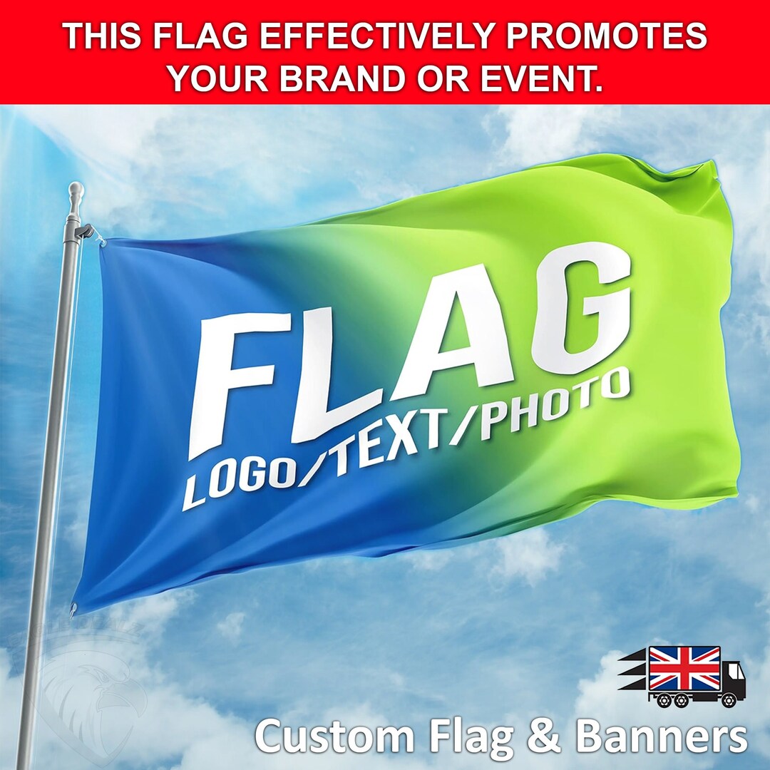 Custom Flag 3x5 Feets UV Resistant Single & Double Side Advertising ...