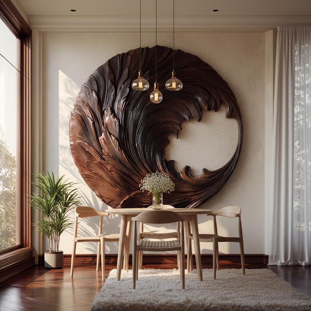 Large Wood Wave Sculpture, 3D Carved Wall Art, Modern Decor - Etsy