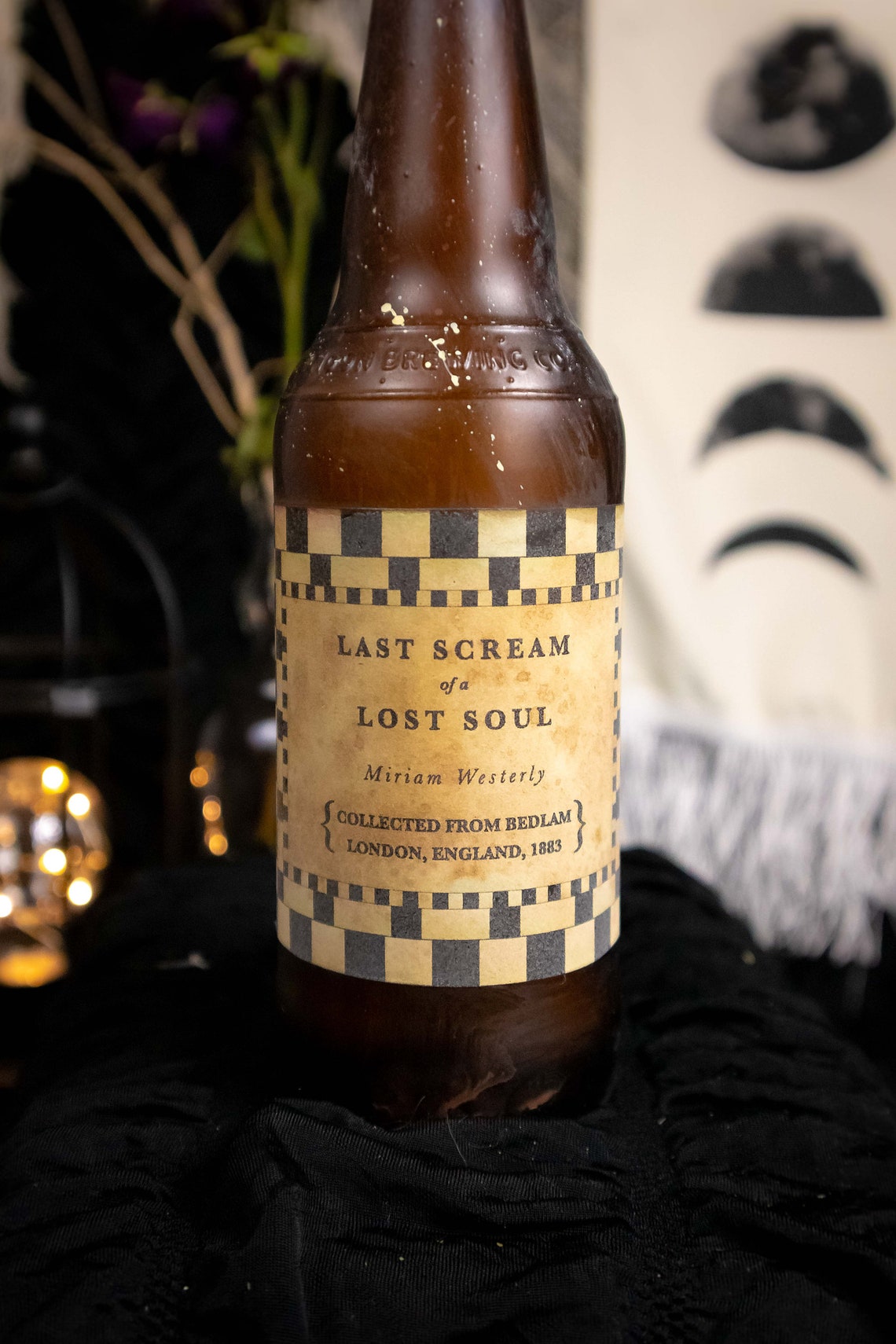 Last Scream of a Lost Soul Tall Brown Potion Bottle Decor Halloween ...