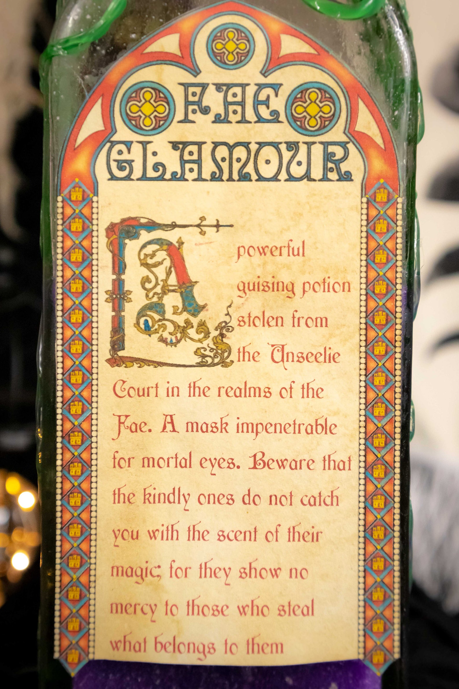 Fae Glamour Square Potion Bottle Decor Halloween Renaissance Medieval ...