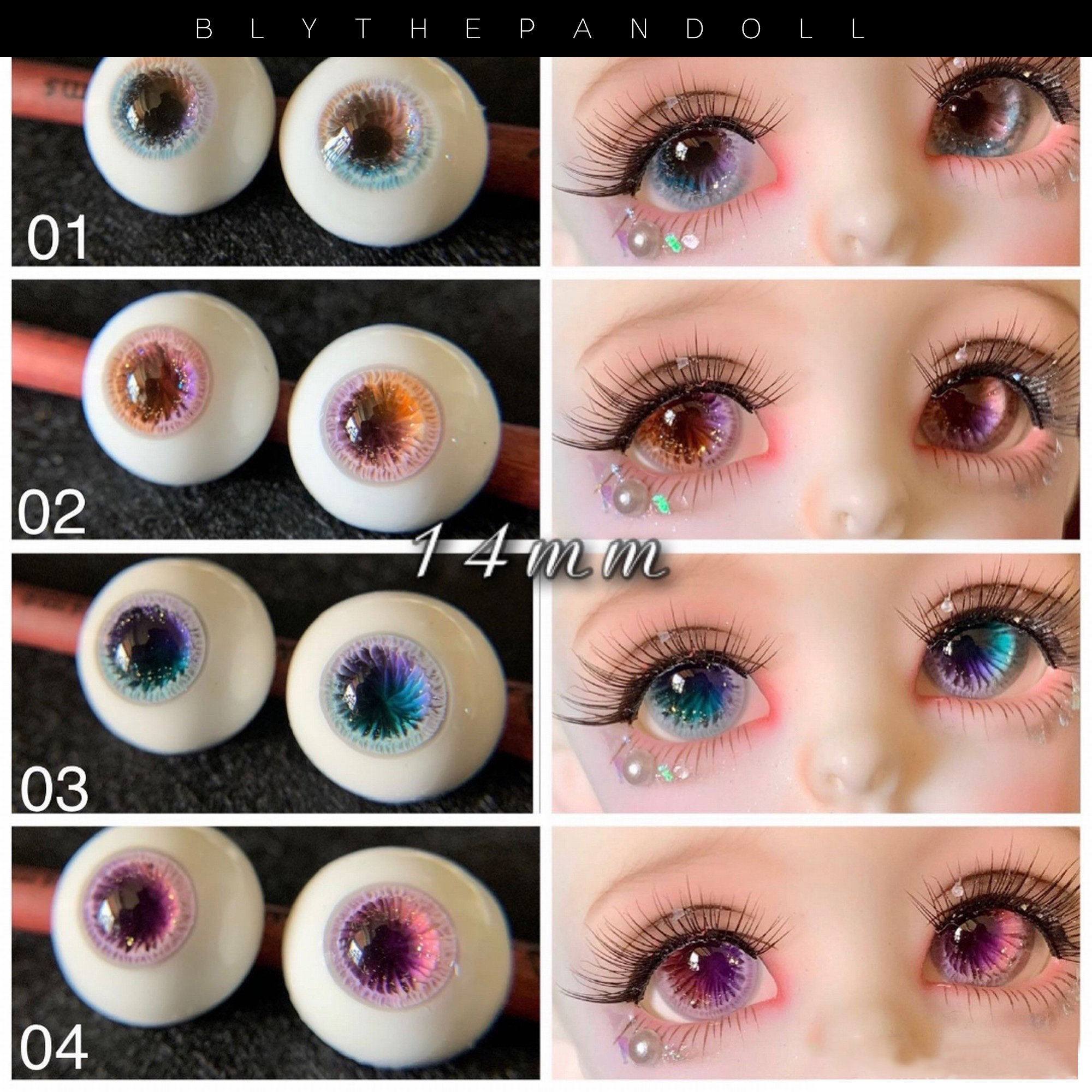 Bjd Doll Eyes Custom Resin Mix Color Eyes For Boll Joint Doll Etsy
