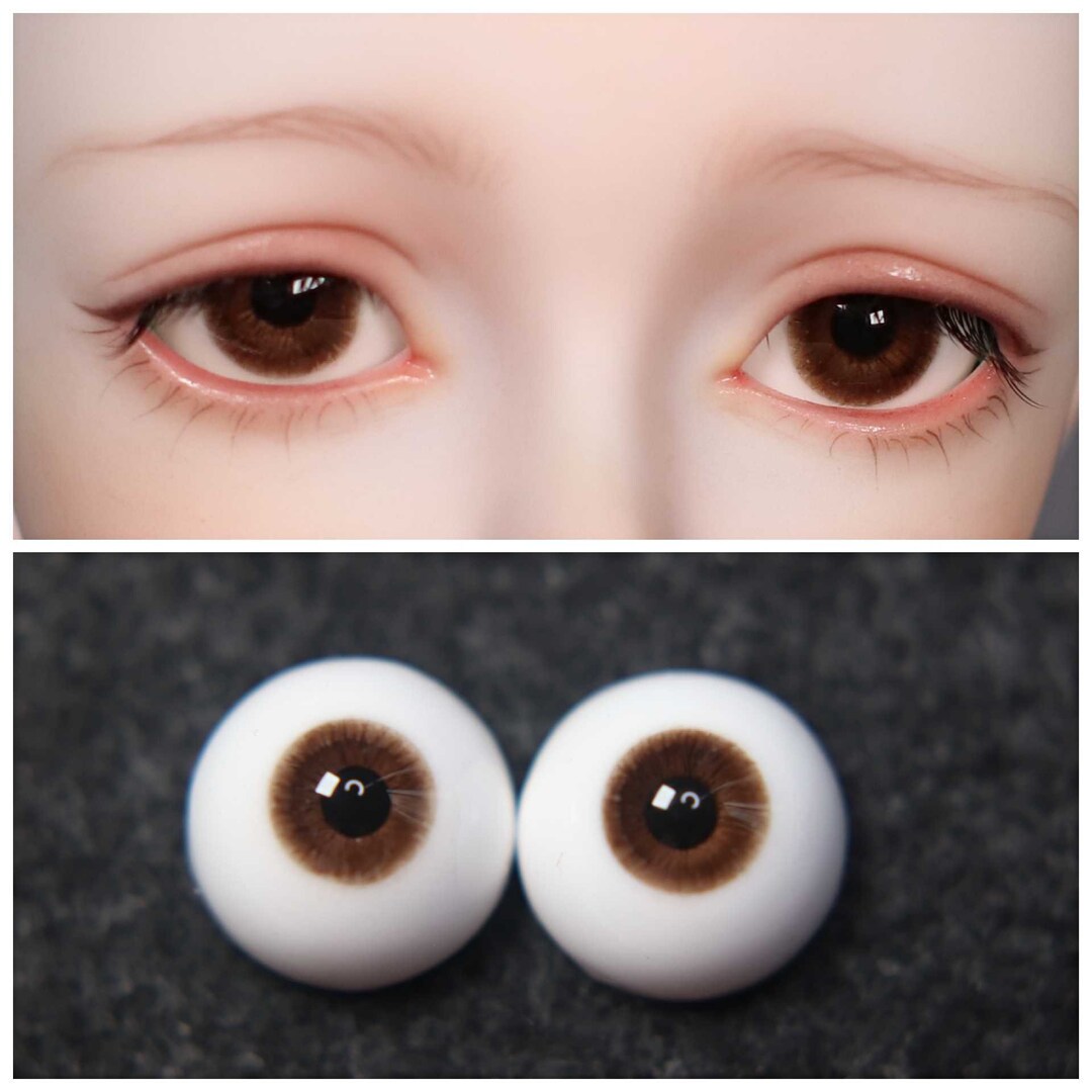 BJD Doll Eyes, Custom Resin Dark Brown Iris Doll Eyes for Ball Joint ...