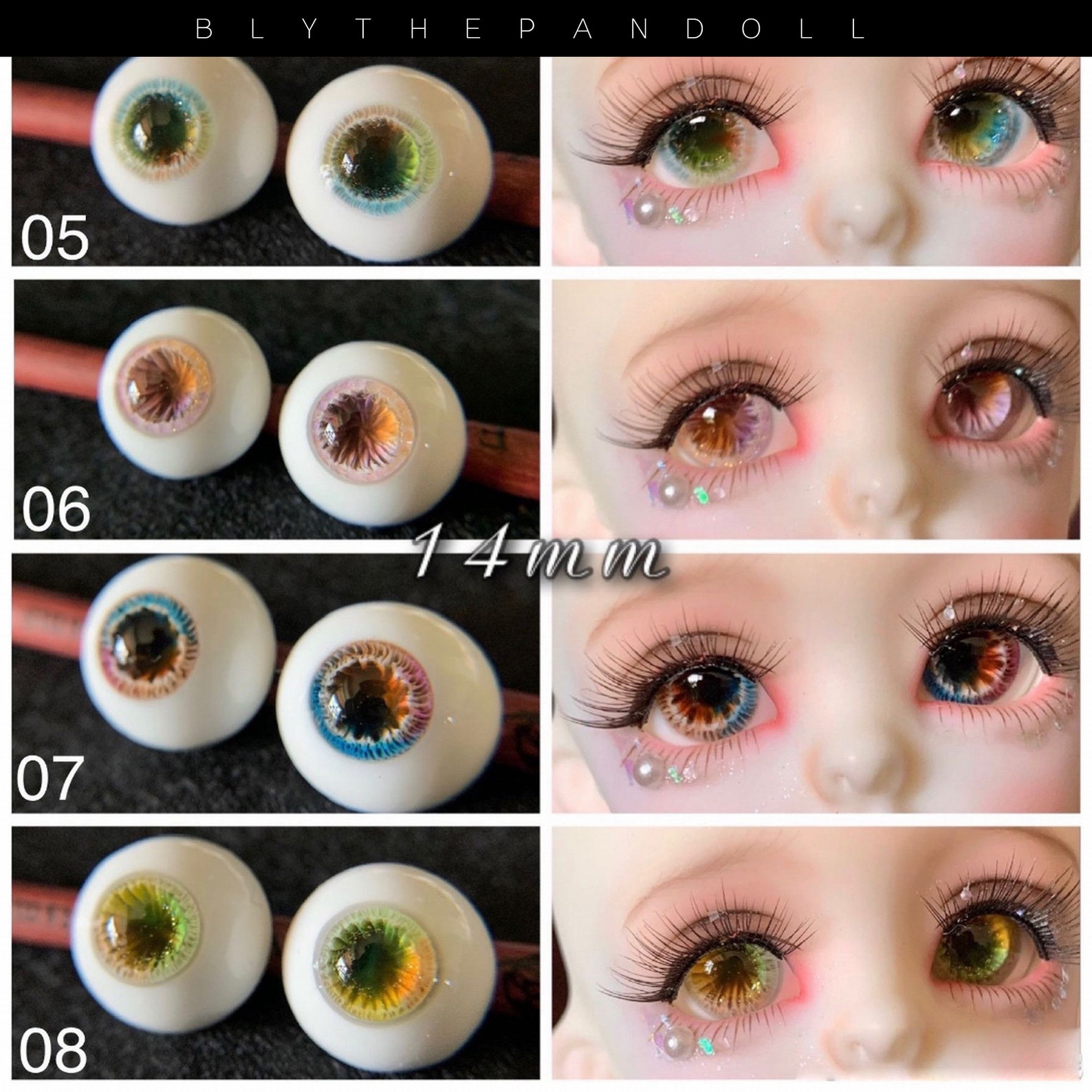 Bjd Doll Eyes Custom Resin Mix Color Eyes For Ball Joint Doll Realistic Handmade 3d Eyes Eyes