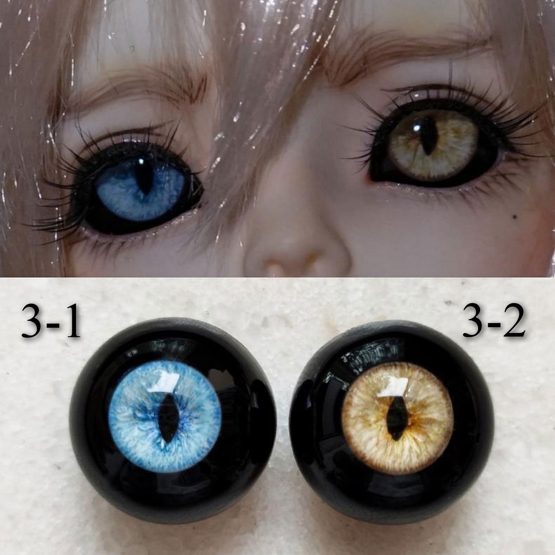 Black Base Bjd Doll Eye 3d Pupils Custom Resin Eyes For Ball Etsy