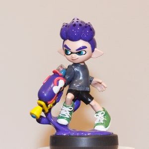 Custom Splatoon Amiibo | Purple Inkling Boy Amiibo - Etsy