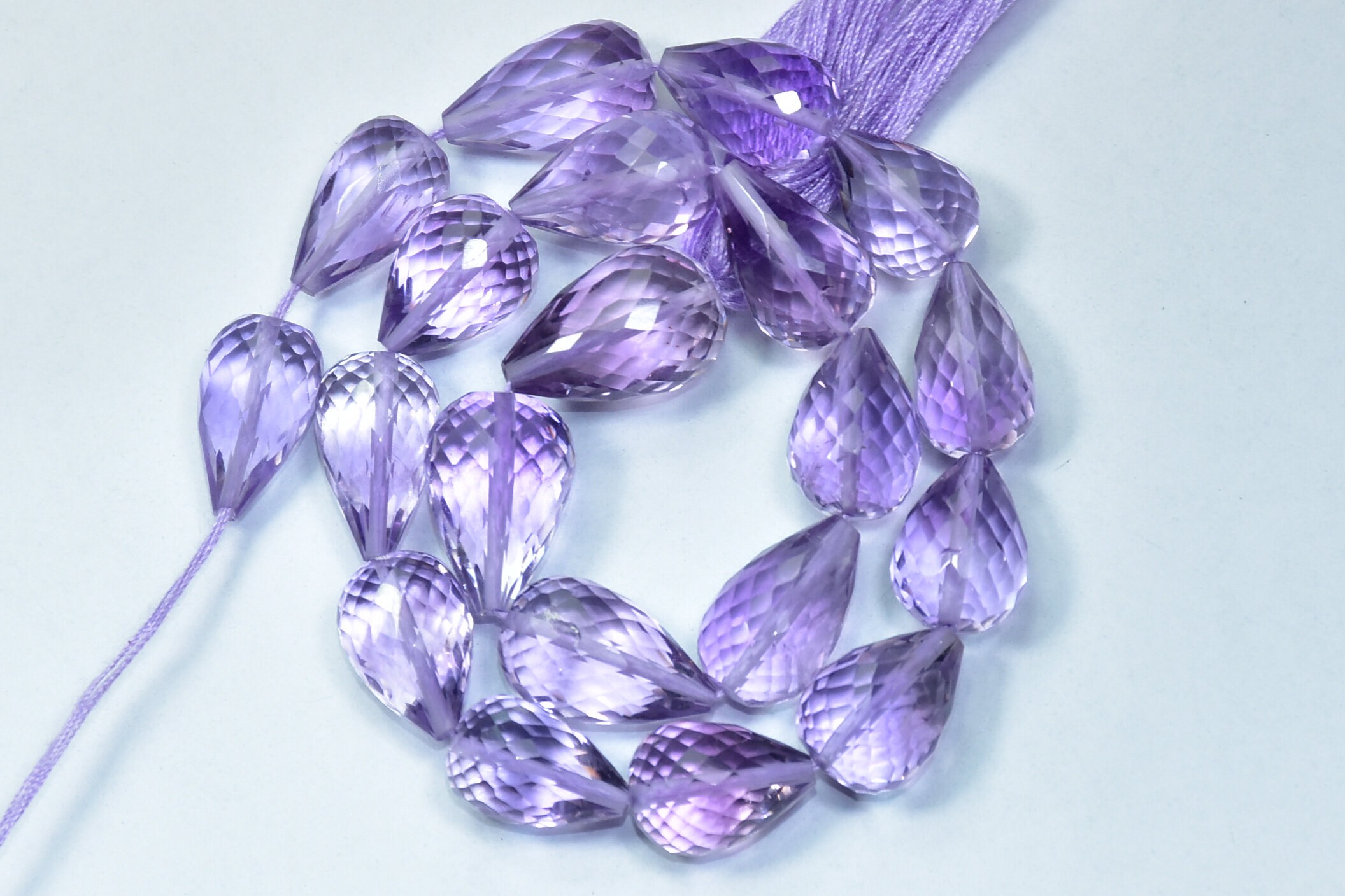 AAA Pink Amethyst Faceted Drop Beads: 7 Inch Strand - Etsy
