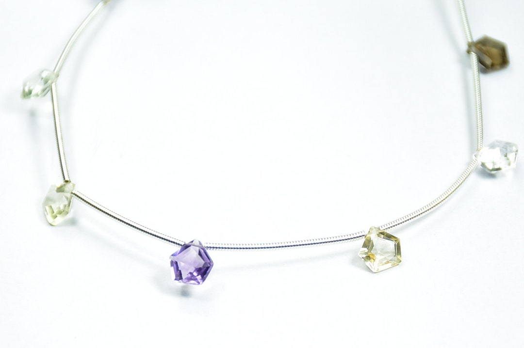 Top Quality Natural Pentagon Shape Faceted Gemstone Beads Strand 7 Mm ...
