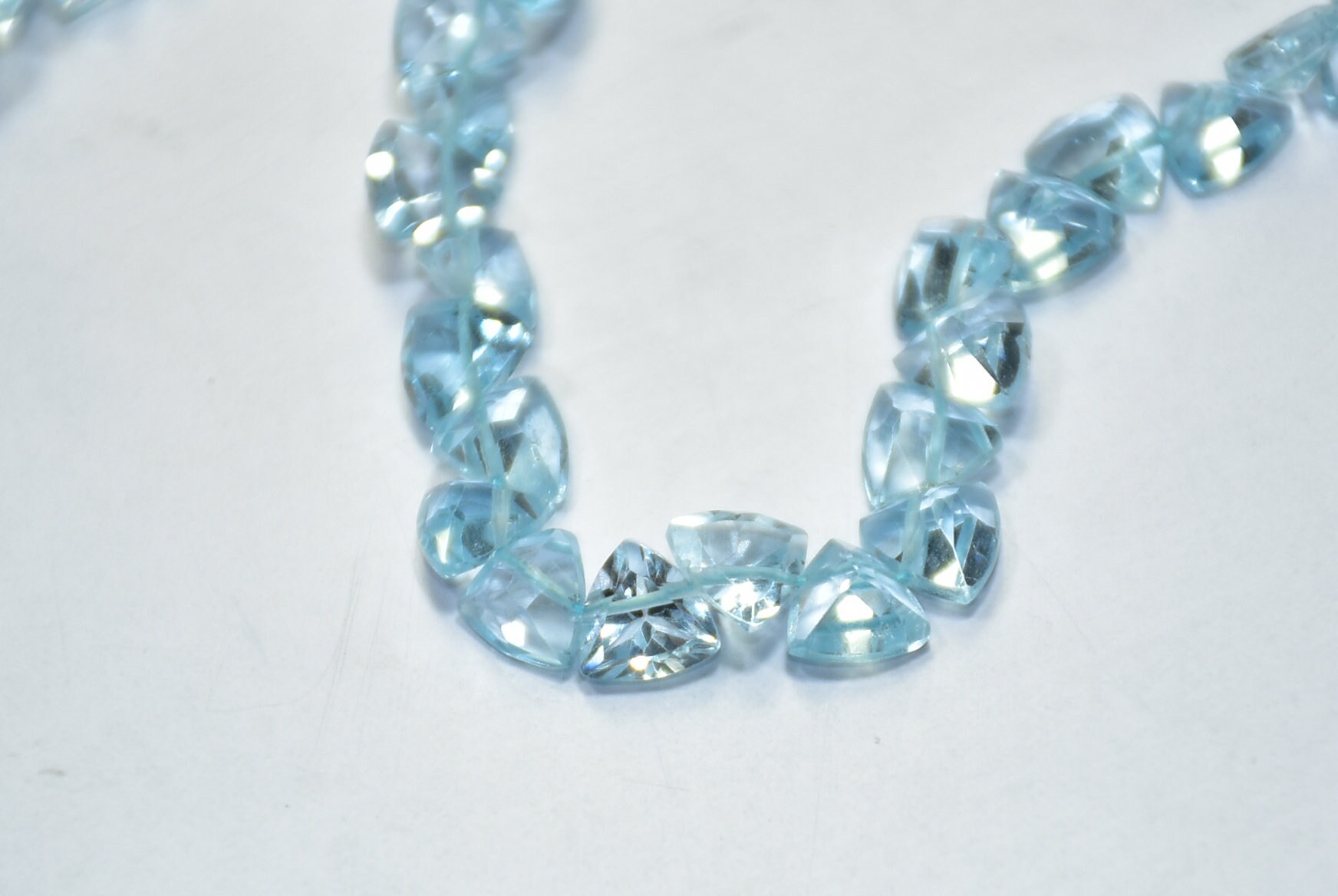 Top Quality Natural Blue Topaz Triangle Shape Faceted Gemstone - Etsy