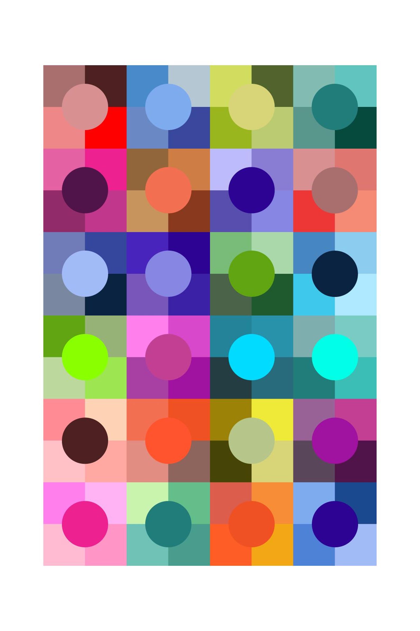 Colorful Circular Grid Modern Art Print Set Colorful Prints Trendy ...