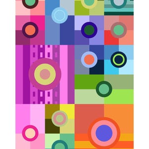 Colorful Circular Grid Modern Art Print Set Colorful Prints Trendy ...