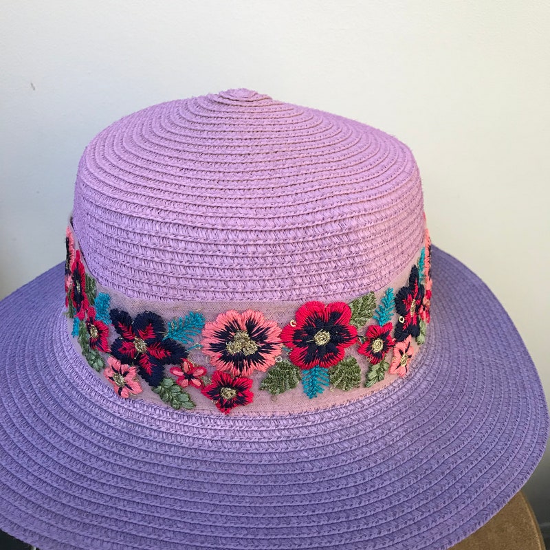 Lavender Straw Hat - Etsy