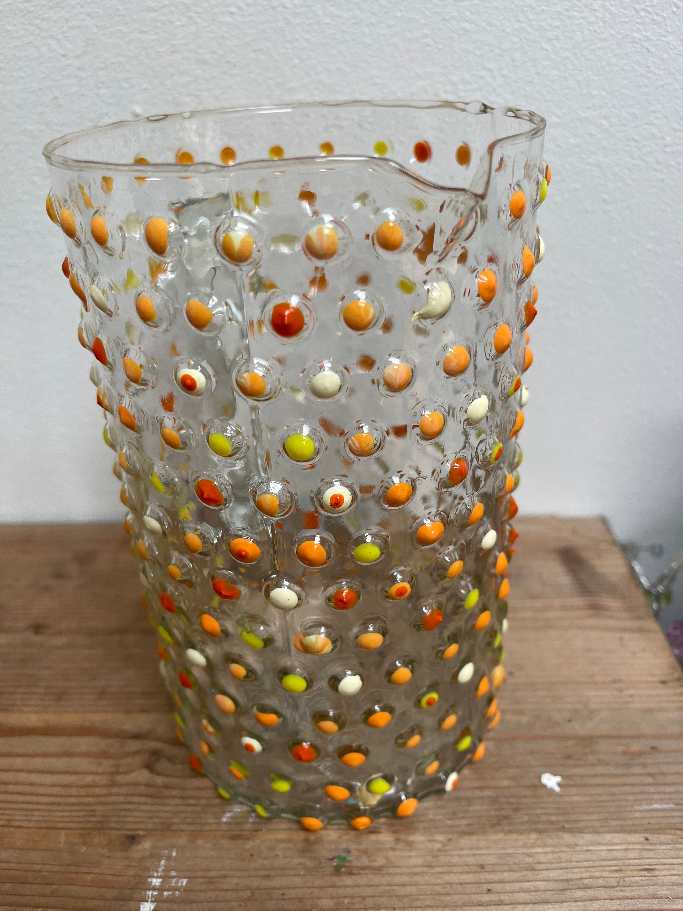 Hand Painted Glass Polka Dot Jug, Liquids, Fluids, Cocktails, Party ...