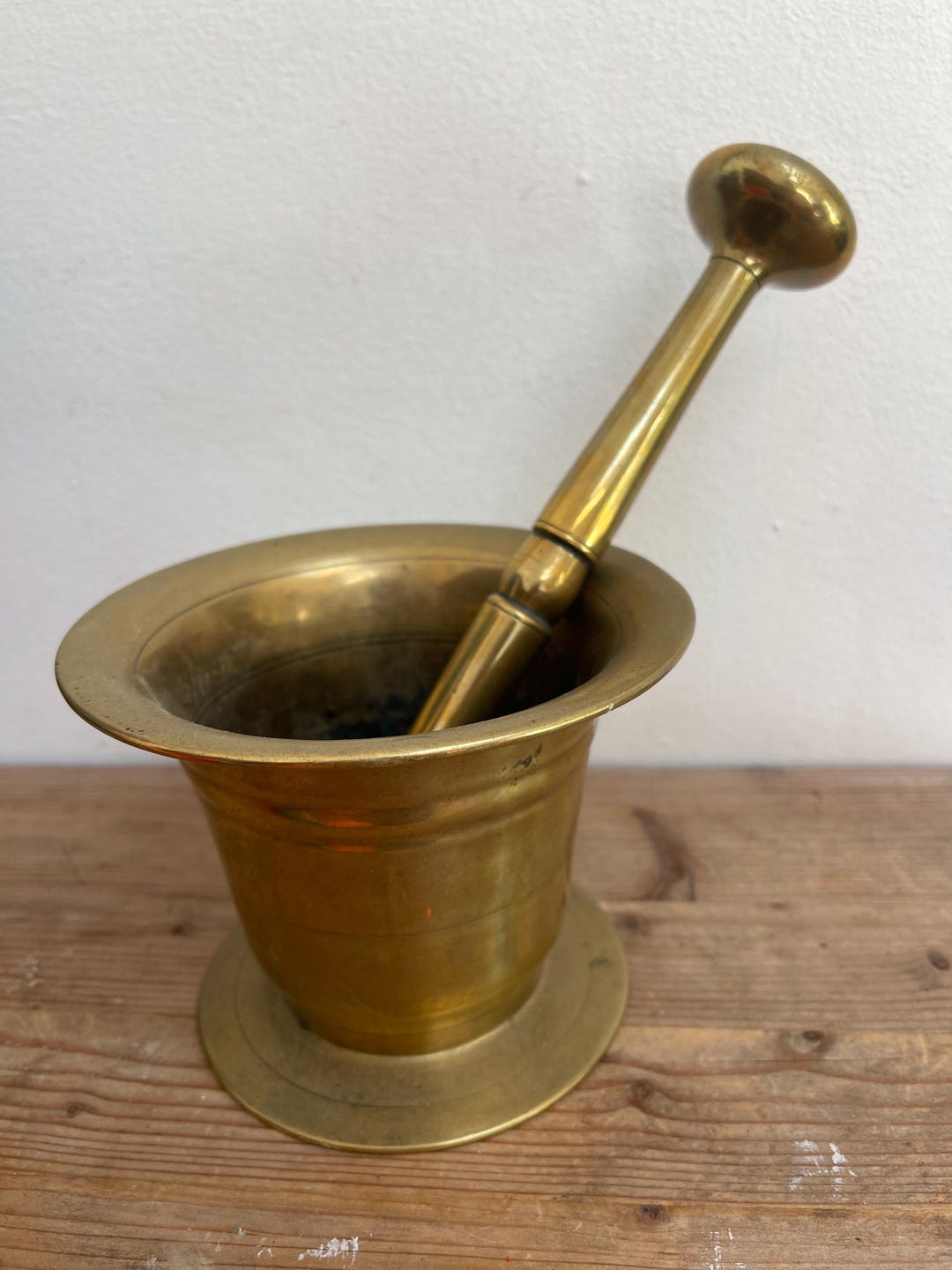 Vintage Brass Pestal and Mortar, Kitchen, Herbs, Salt, Grind, Display ...