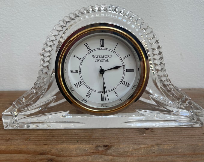 Waterford Crystal Glass Clock Art Deco Style, Ireland, Mantle, Vintage ...